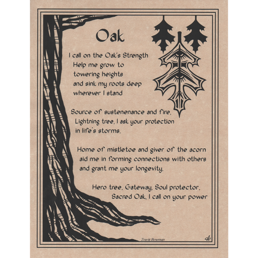 Oak Prayer Poster – Labyrinth Trading