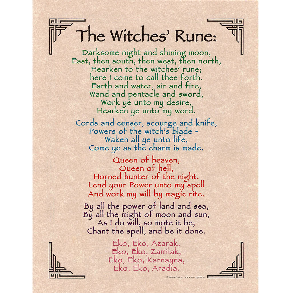 Witches' Rune Poster – Labyrinth Trading